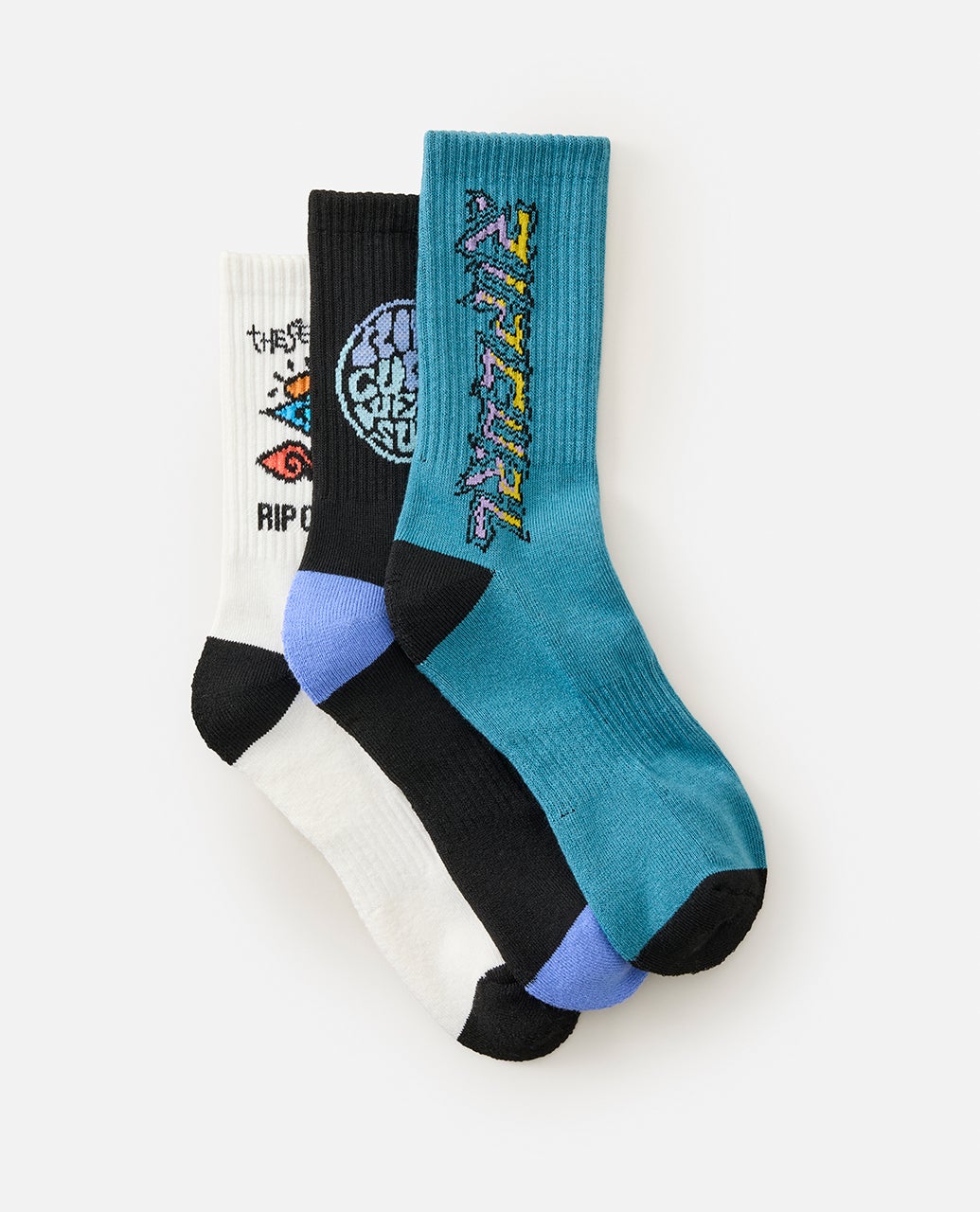 Kids Logo Crew Sock 3-Pack – Rip Curl